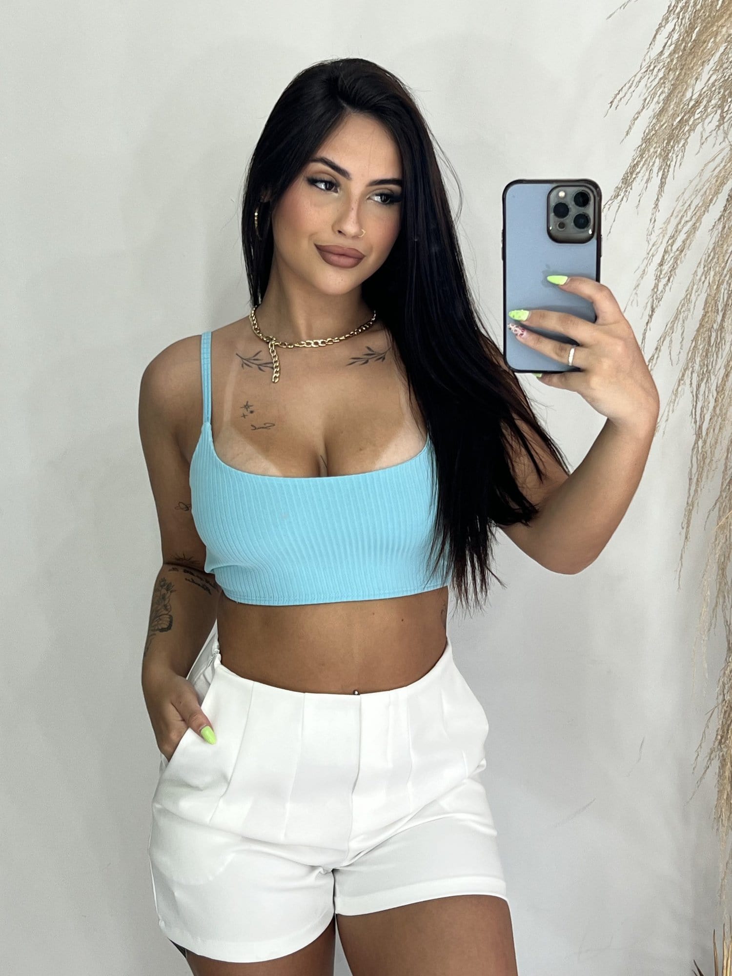 Top Gigi Azul - Glamourosa Chic