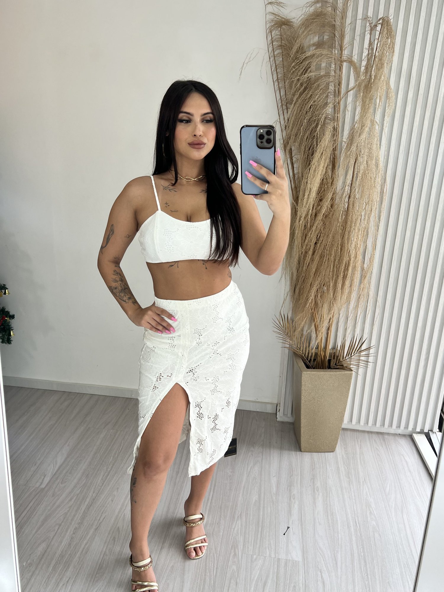 Conjunto Midi Selina Off White - Glamourosa Chic