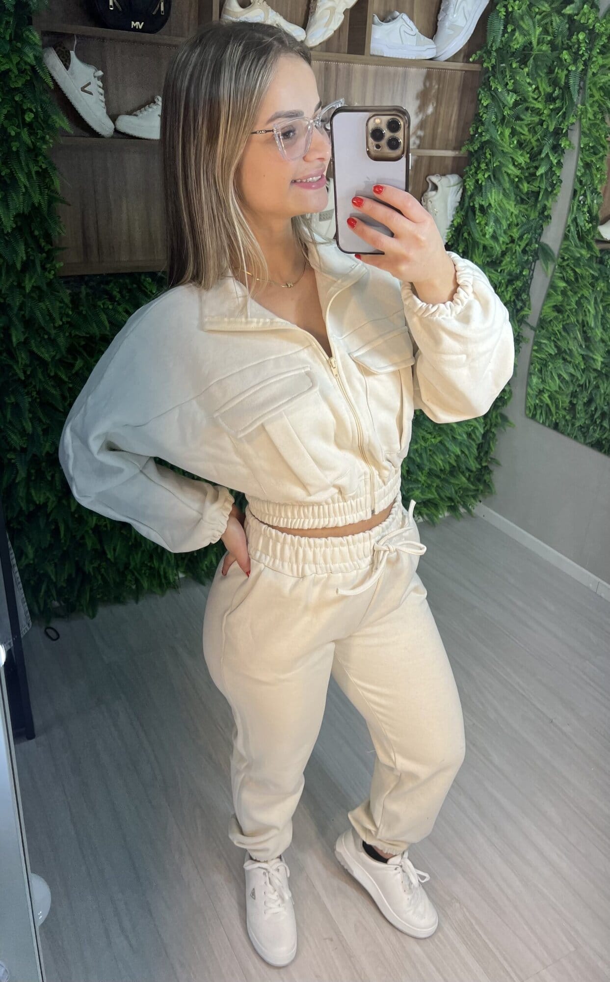 Conjunto Moletom Elaris Off White - Glamourosa Chic