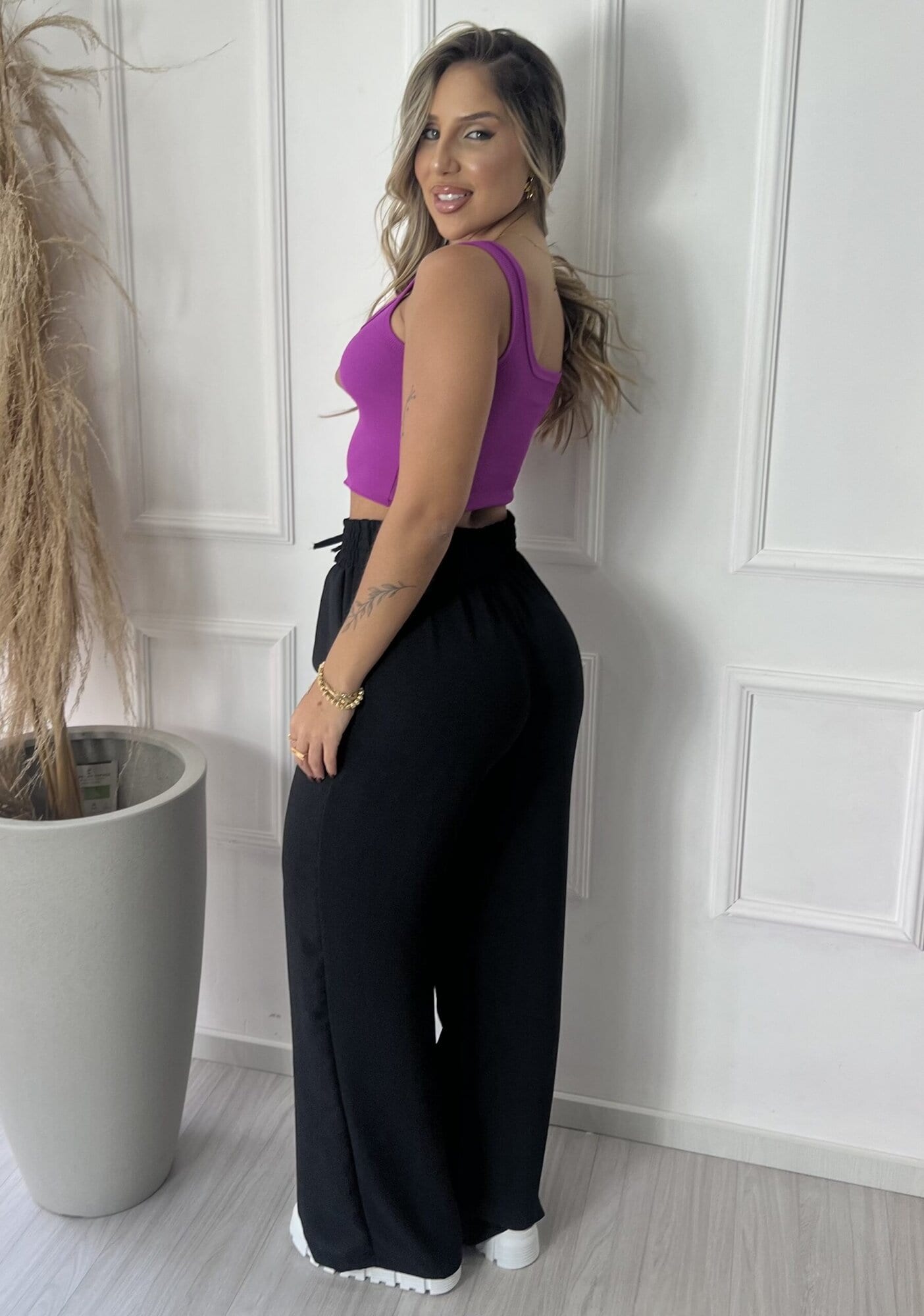 BLACK CALÇA DUDA PRETO LISO - Glamourosa Chic